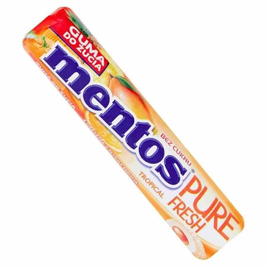Guma do żucia Mentos Pure Fresh Tropikal, bez cukru, 15,5g | Sklep Nabea.pl