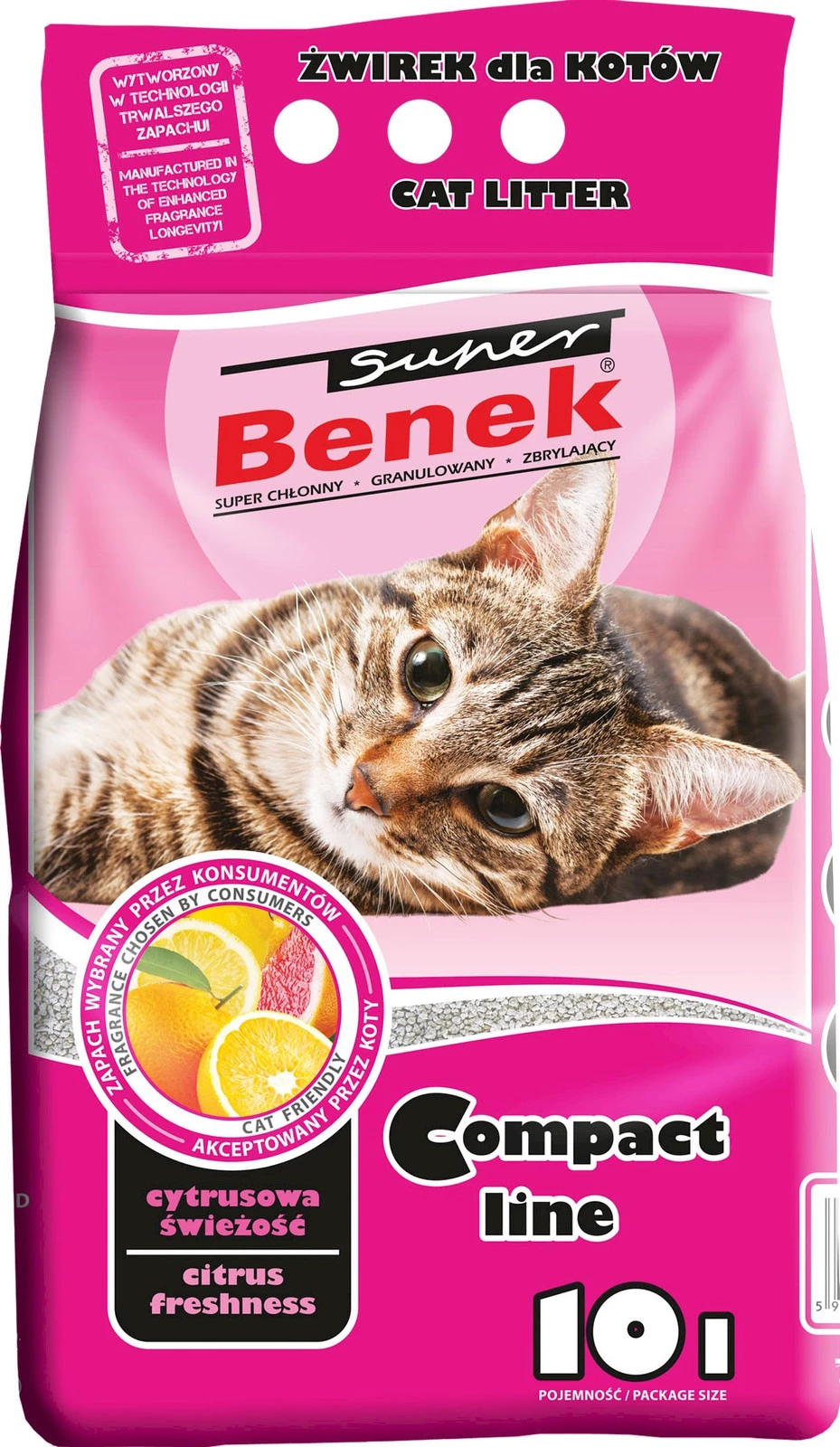 Super BENEK Compact Active Cytrusowa świeżość Żwirek 10l | Sklep Nabea.pl