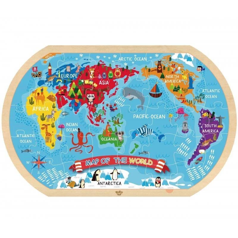 TOOKY TOY Puzzle Mapa Świata | Sklep Nabea.pl