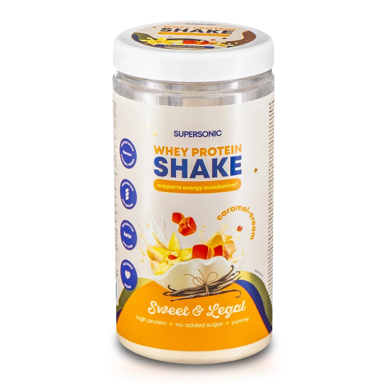 SUPERSONIC shake proteinowy o smaku karmel - śmietanka keto 560 g | Sklep Nabea.pl